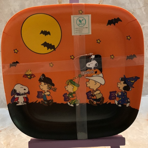 Peanuts | Dining | Peanuts Bamboo Plastic Halloween Themed Picnic Set ...